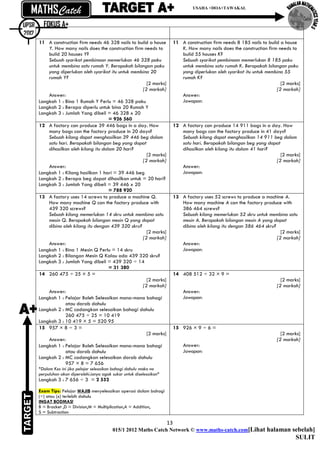 [Contoh] ramalan topikal bab 1 maths tahun 5 2012 | PDF