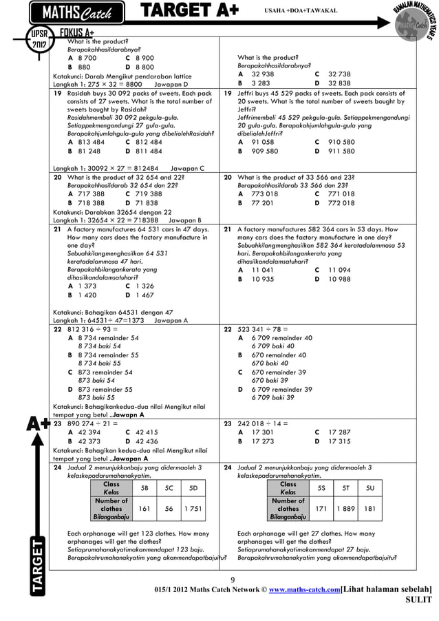 [Contoh] ramalan topikal bab 1 maths tahun 5 2012 | PDF