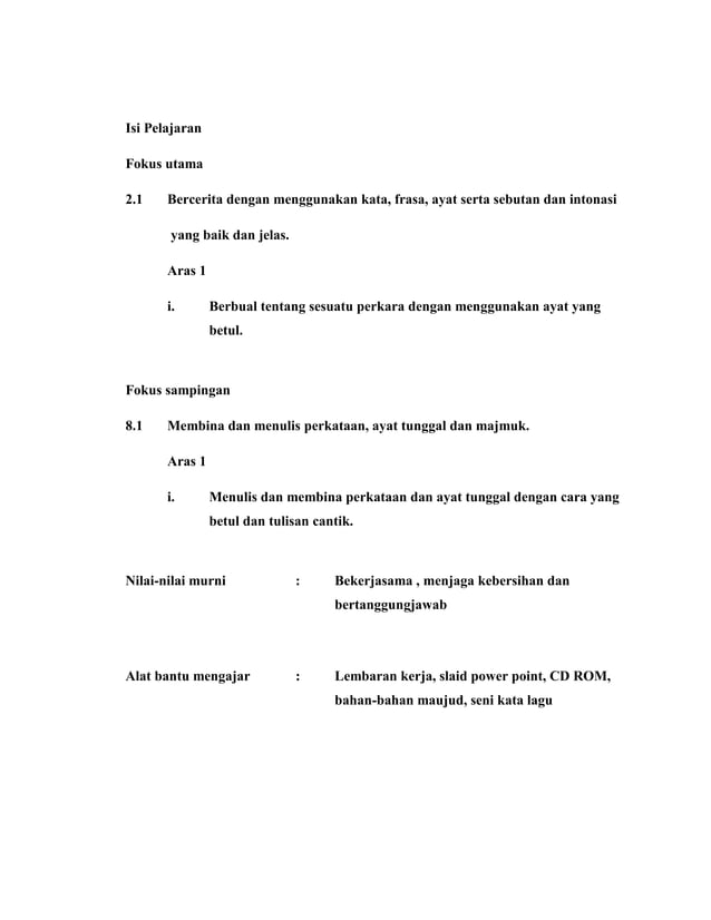 Contoh rancangan pengajaran berdasarkan model assure | DOCX