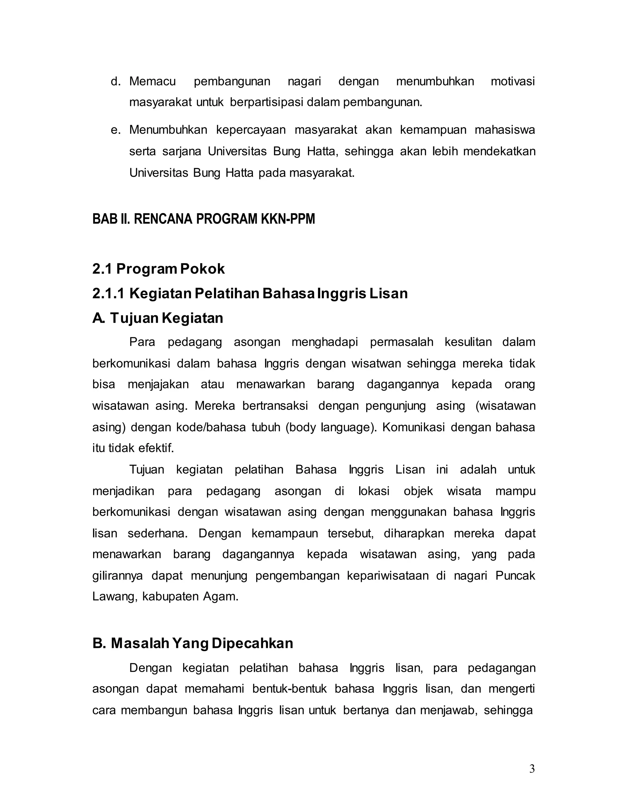 Contoh rancangan program kkn | DOCX