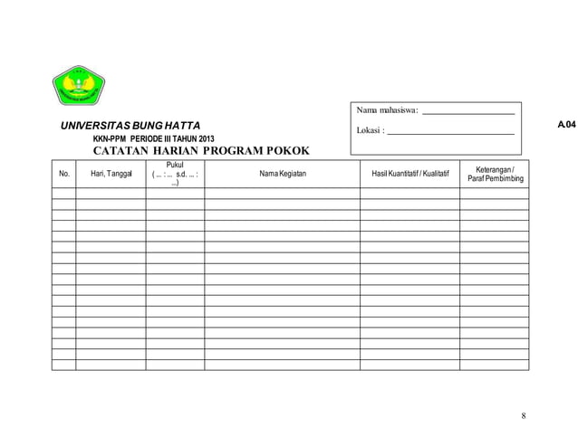 Contoh rancangan program kkn | DOCX