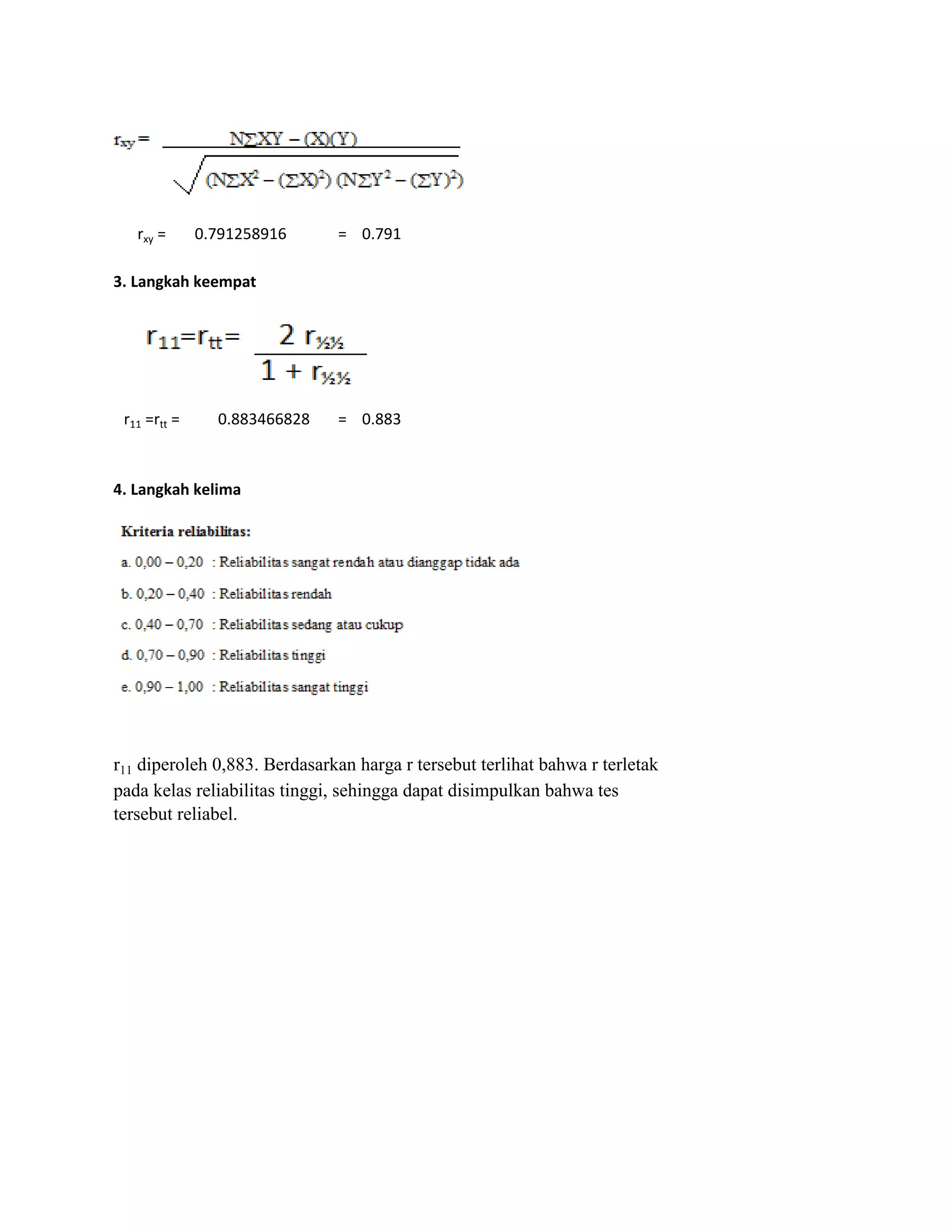 Contoh reliabilitas instrumen | PDF