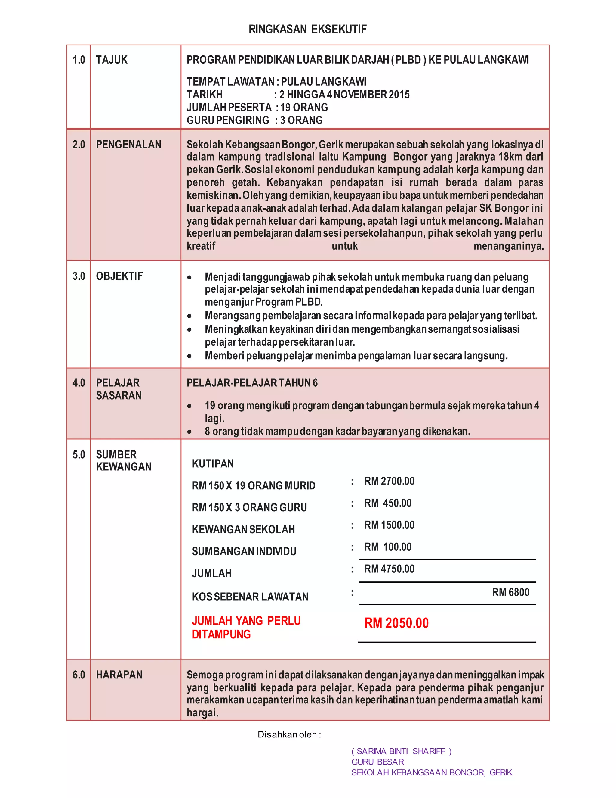 Contoh ringkasan eksekutif | DOCX