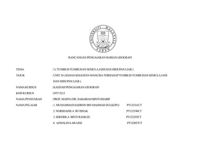 Contoh rph geografi | DOC