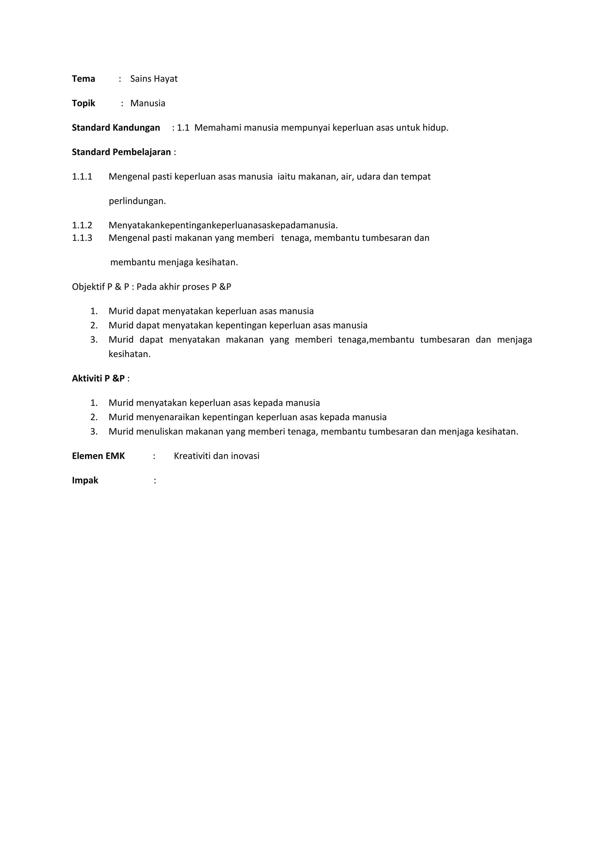 Contoh rph thn 2 | DOCX