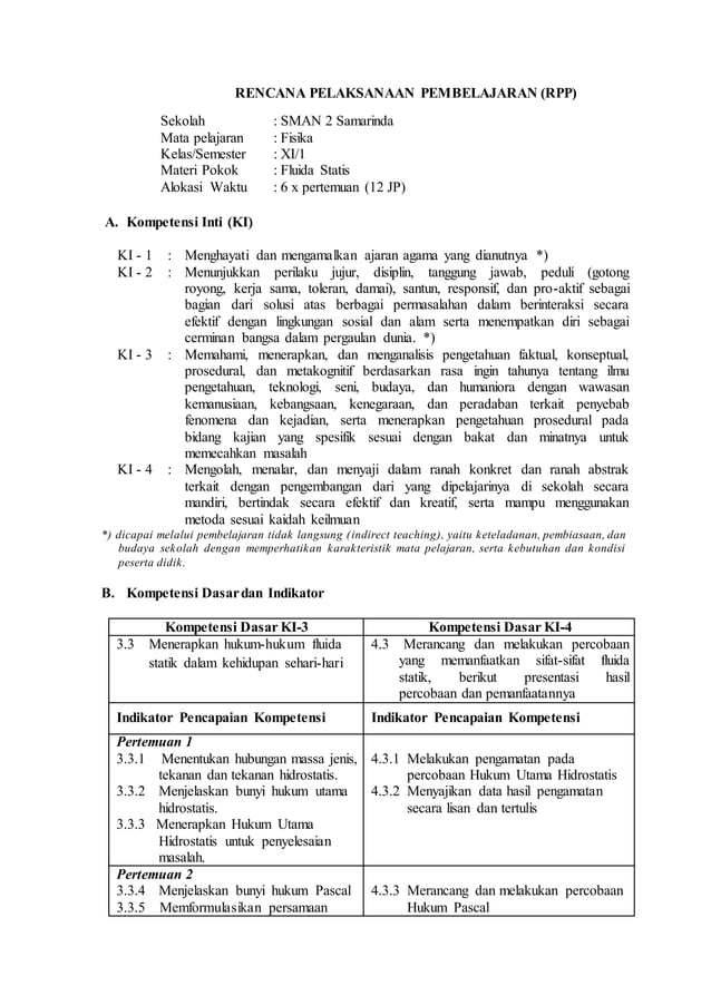 Contoh rpp | PDF