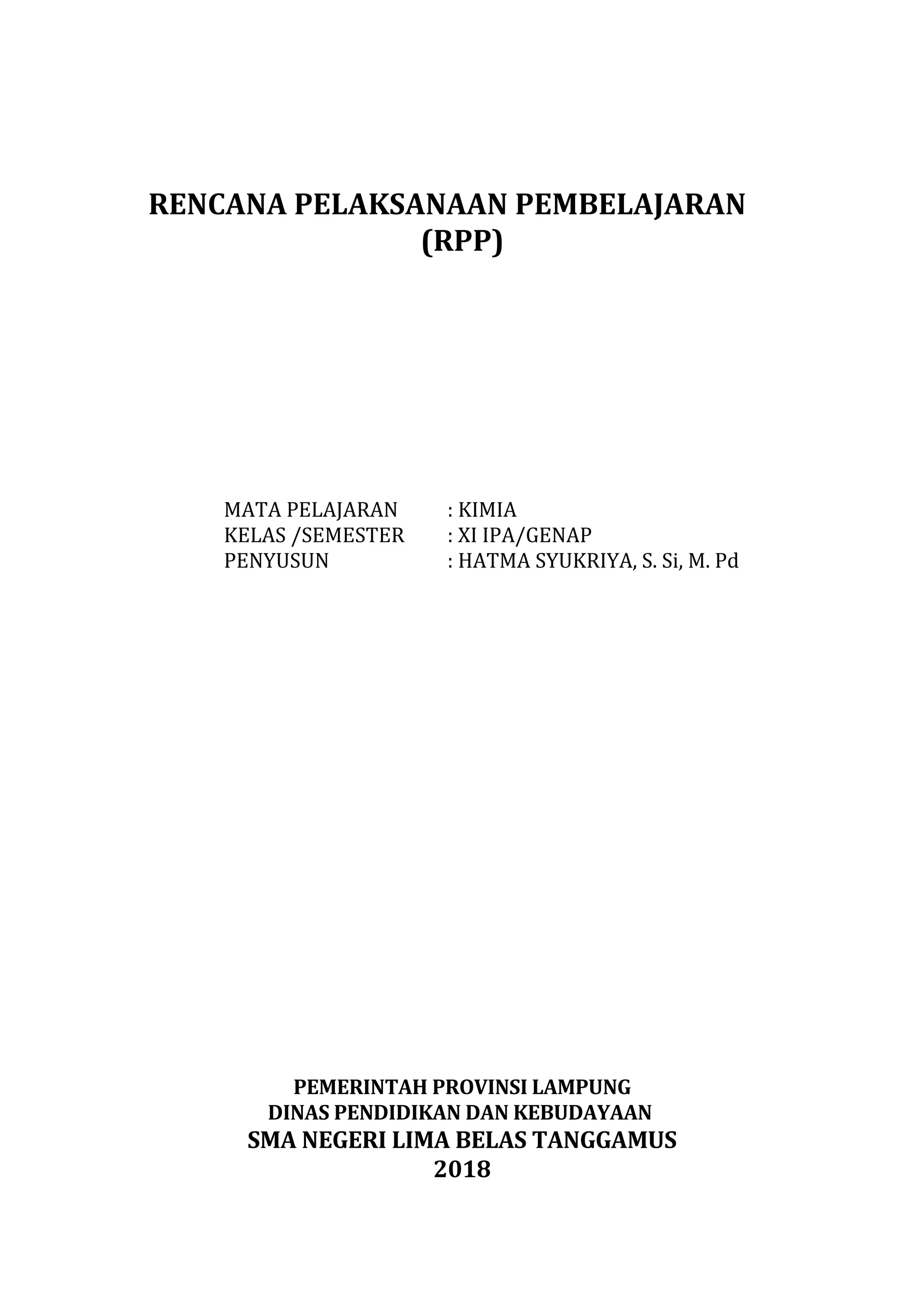 Contoh rpp | PDF