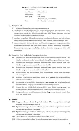 Contoh rpp bahasa_indonesia_k13_kelas_vi | PDF