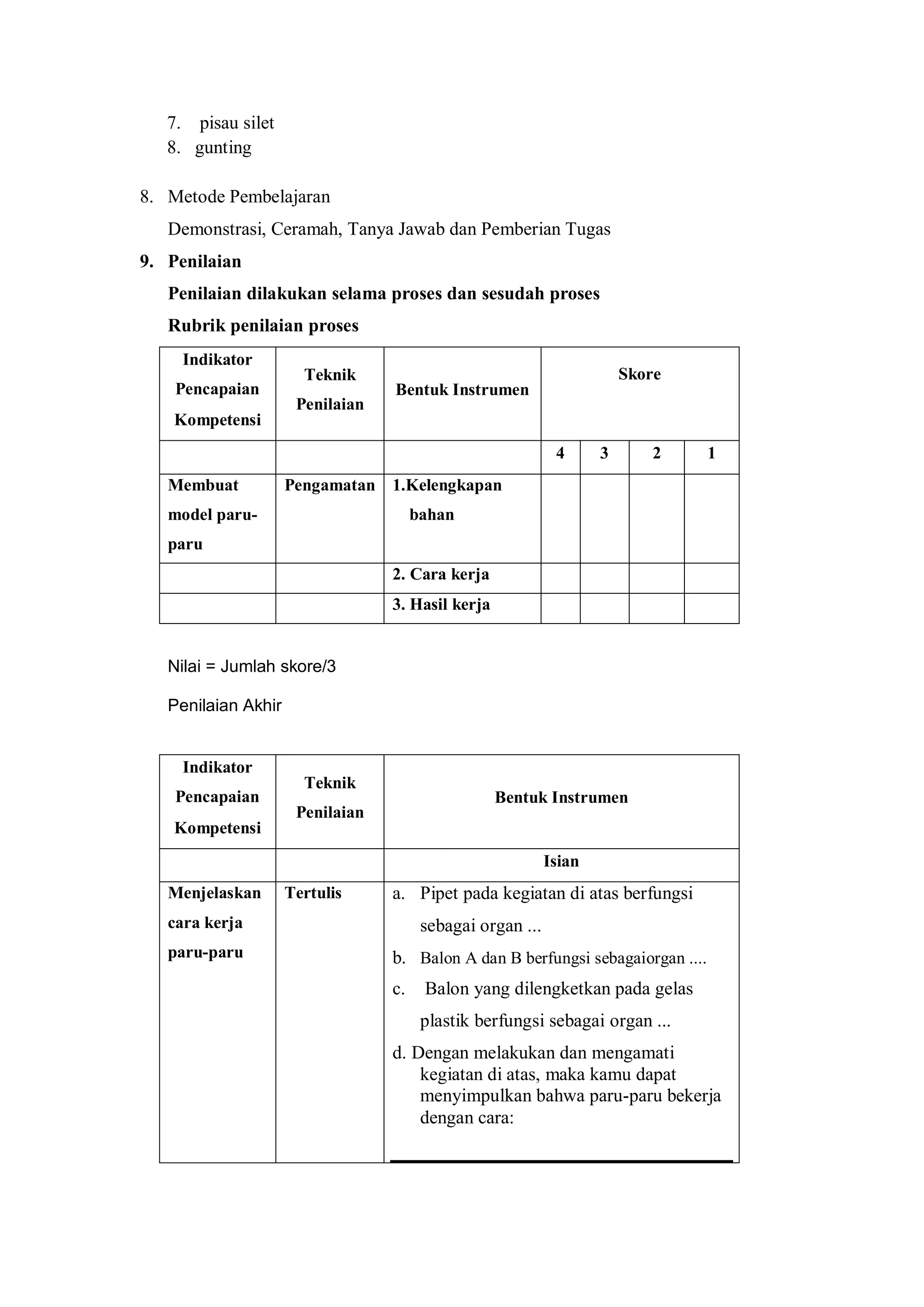 Contoh RPP dengan LKS | PDF