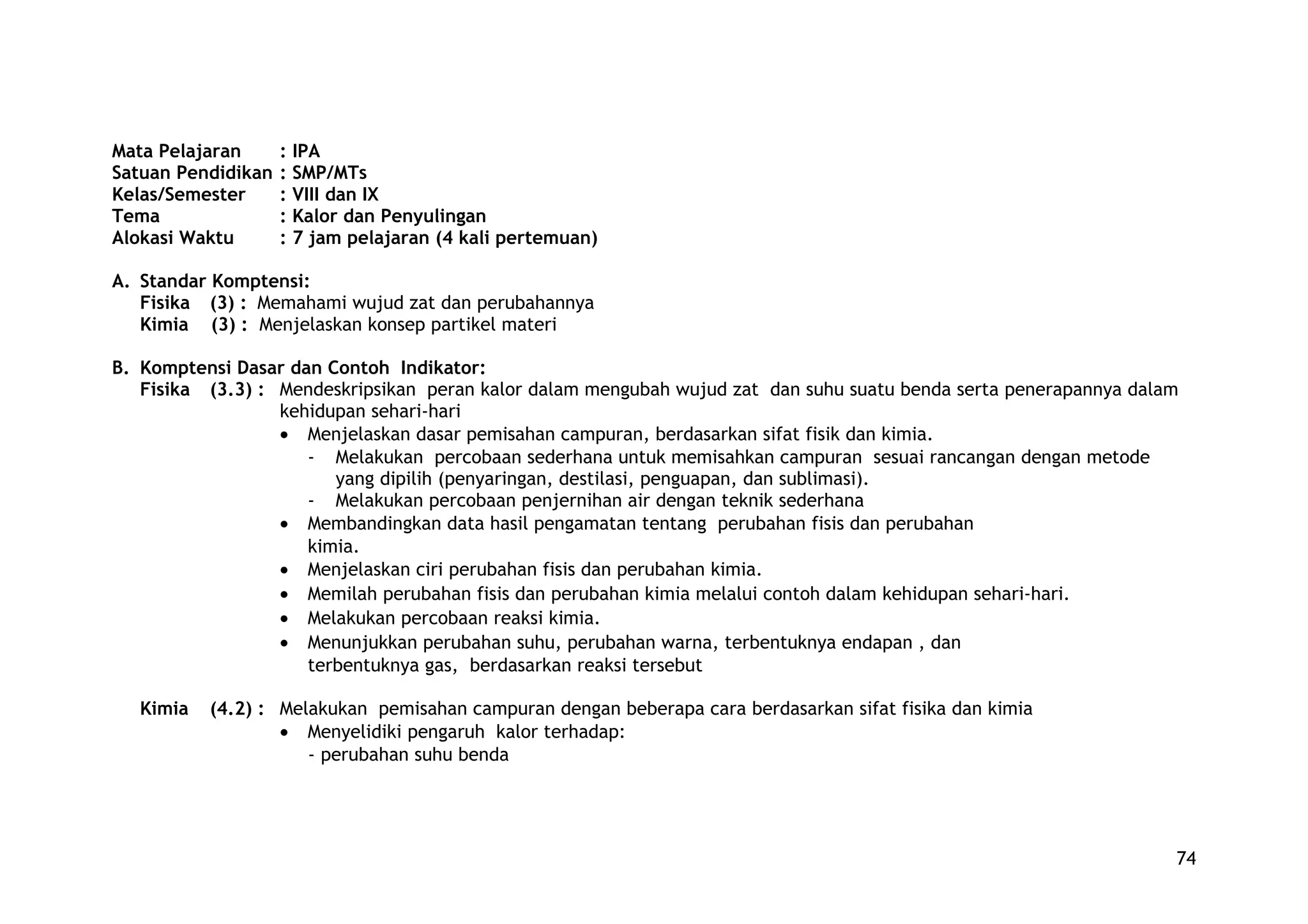 Contoh rpp ipa terpadu | PPT