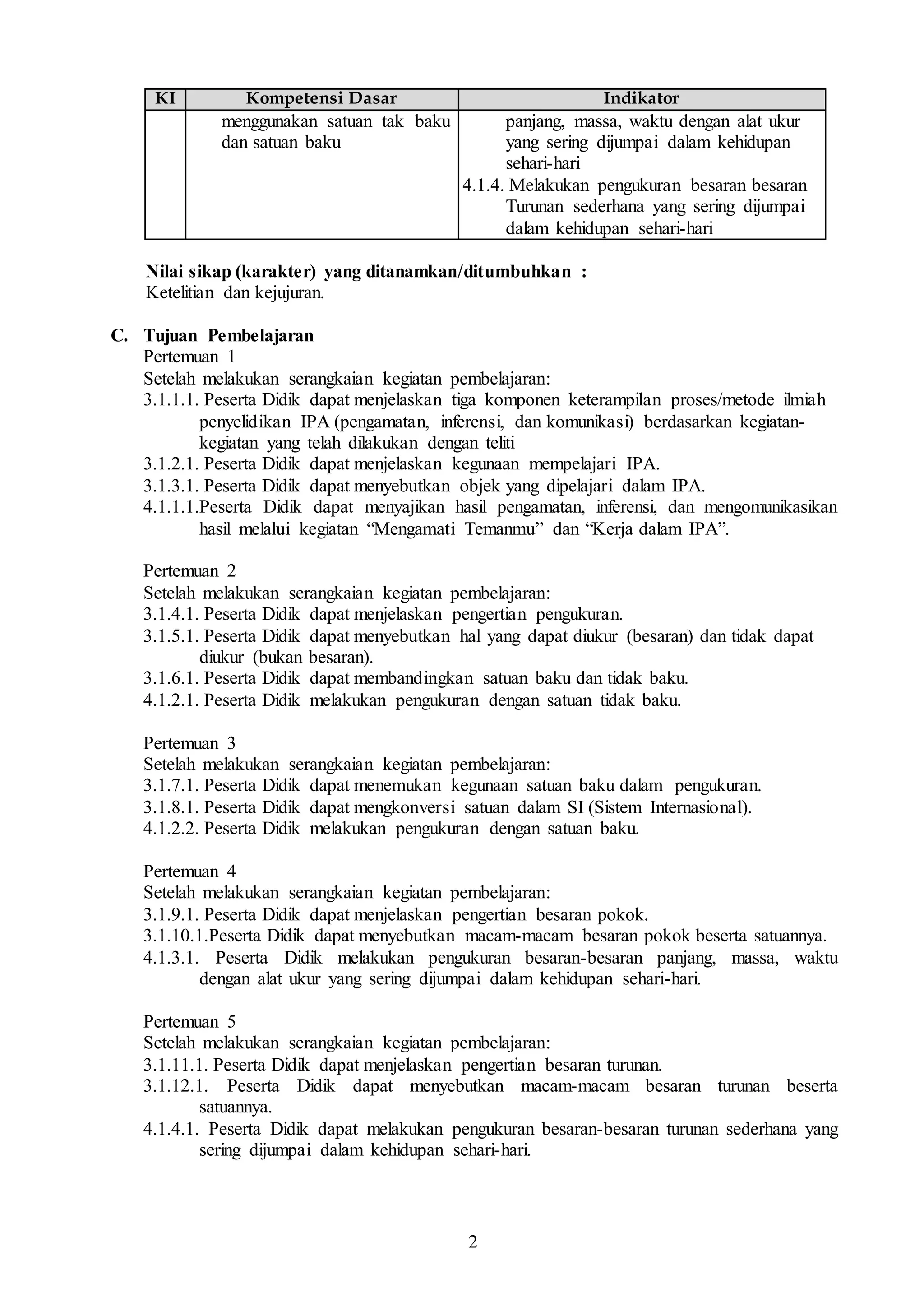 Contoh rpp ipa vii sem 1 | DOCX