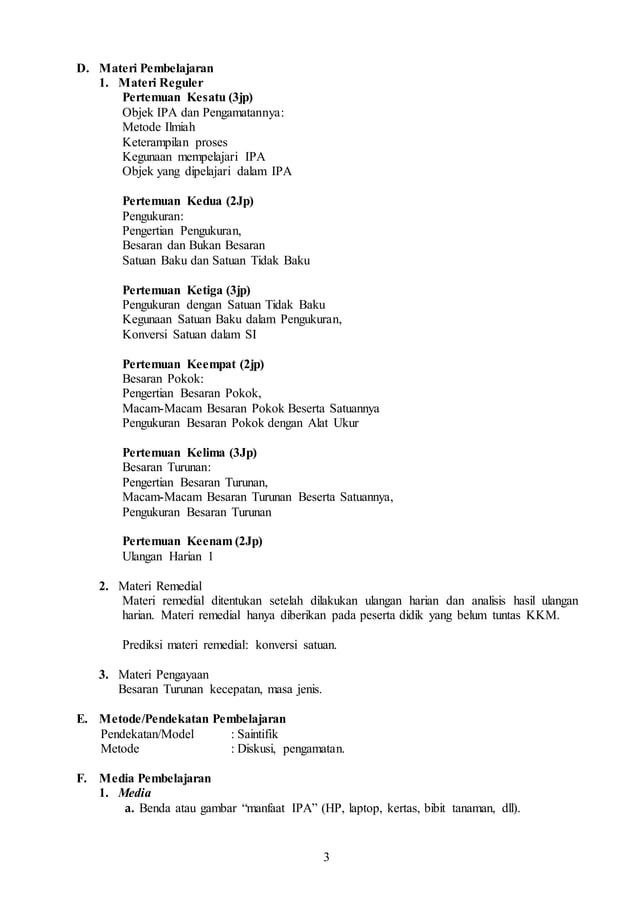 Contoh rpp ipa vii sem 1 | DOCX