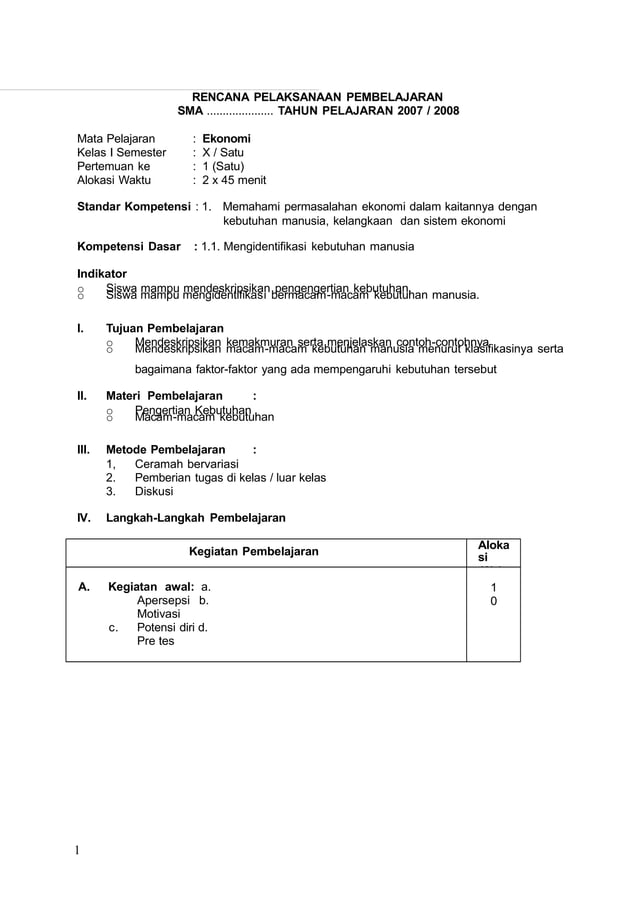 contoh Contoh rpp ktsp | RTF