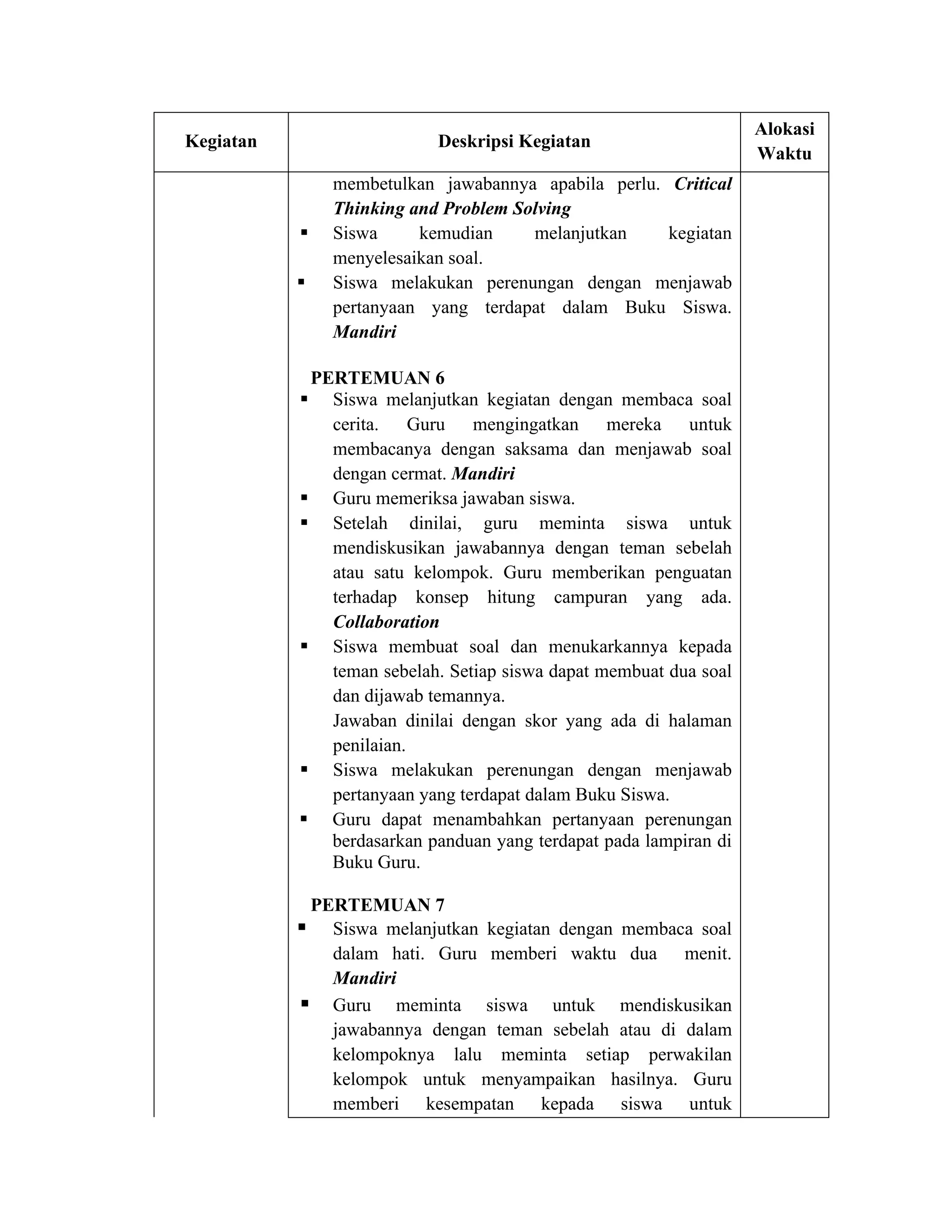 Contoh rpp matematika | PDF