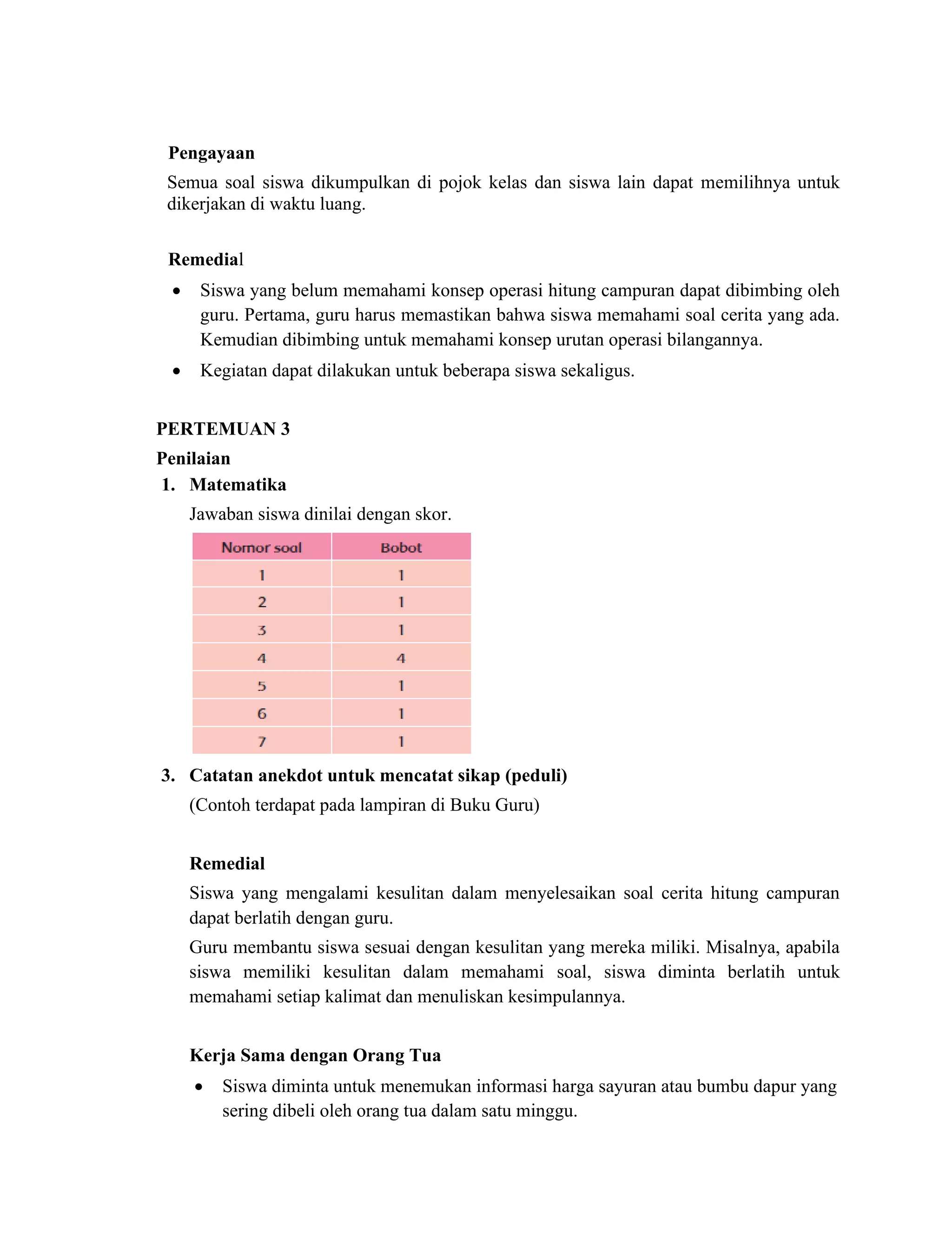 Contoh rpp matematika | PDF