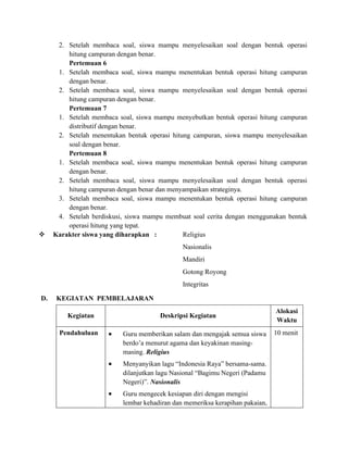 Contoh rpp matematika | PDF