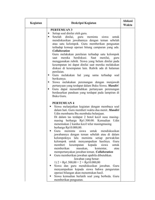 Contoh rpp matematika | PDF