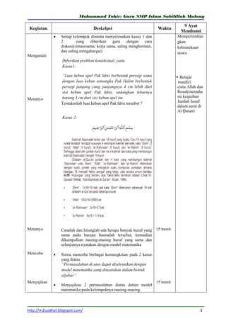 Contoh rpp matematika kelas 8 | PDF