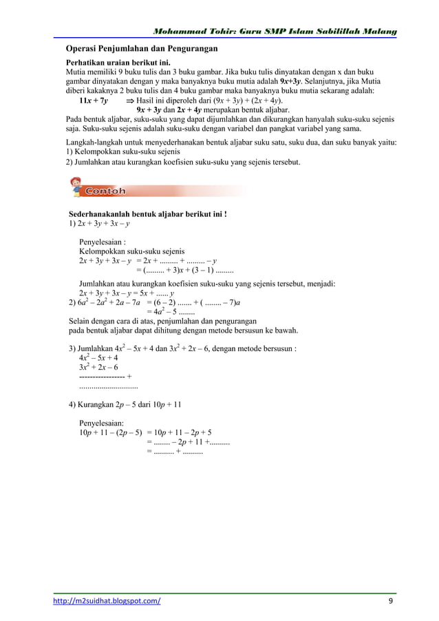 Contoh rpp matematika kelas 8 | PDF