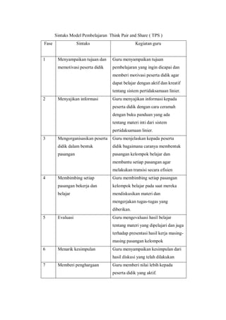 Contoh rpp matematika sm | PDF