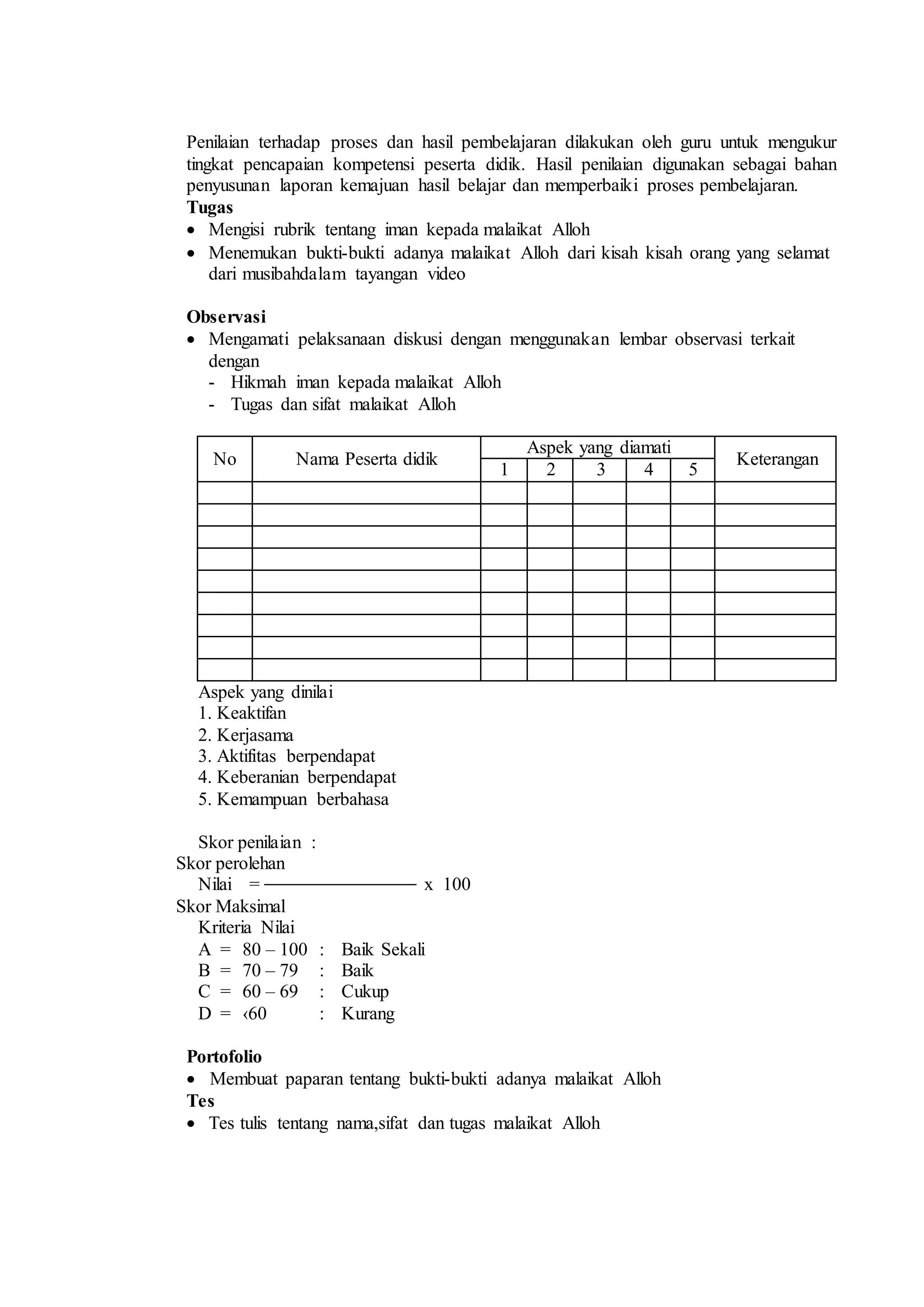 Contoh rpp pai sd kelas 4 kurikulum 2013 | DOCX