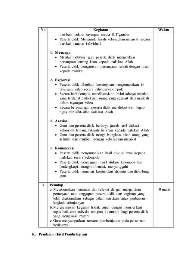 Contoh rpp pai sd kelas 4 kurikulum 2013 | PDF