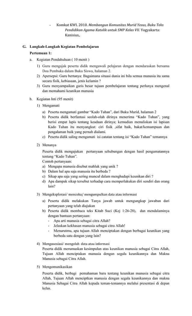 Contoh rpp pak kur 2013 baru | DOCX