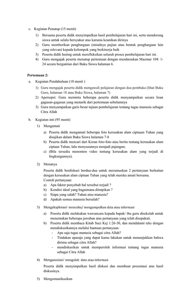 Contoh rpp pak kur 2013 baru | DOCX