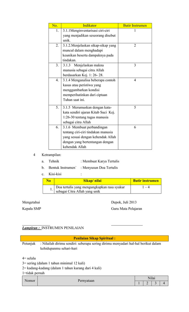 Contoh rpp pak kur 2013 baru | DOCX