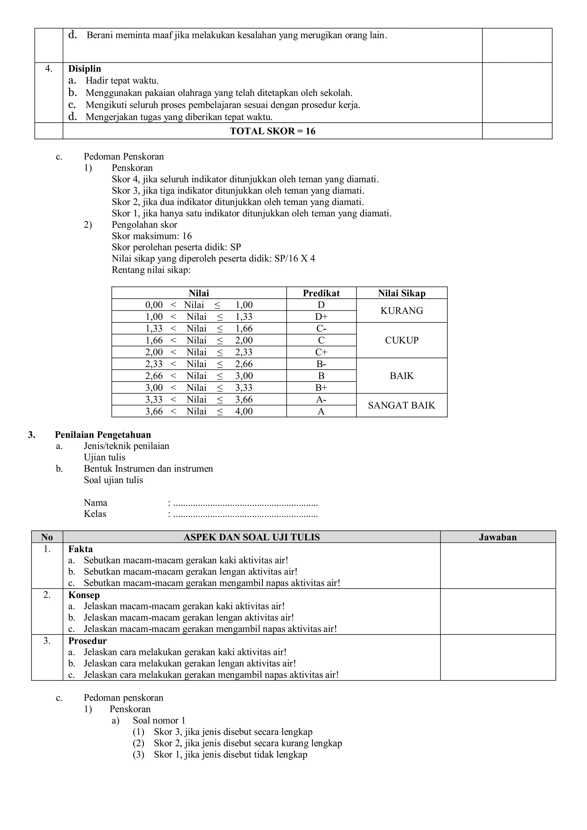 contoh RPP Renang.pdf0000000000000000000 | PDF
