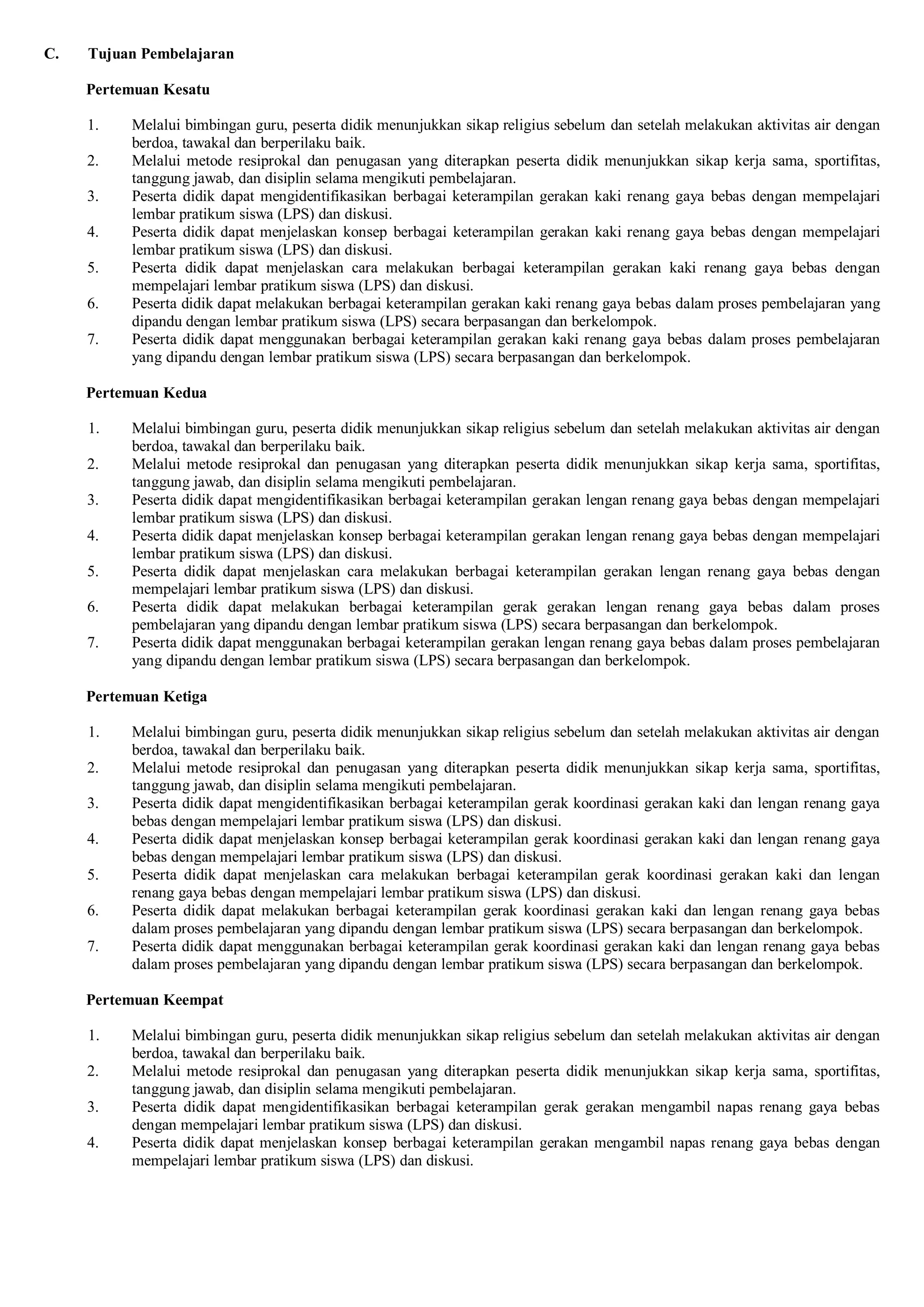 contoh RPP Renang.pdf0000000000000000000 | PDF