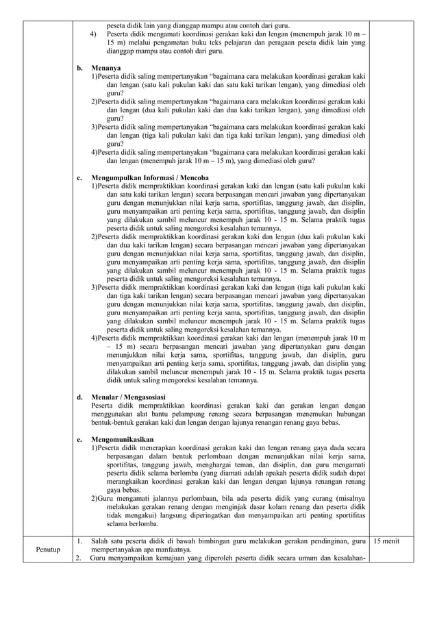 contoh RPP Renang.pdf0000000000000000000 | PDF