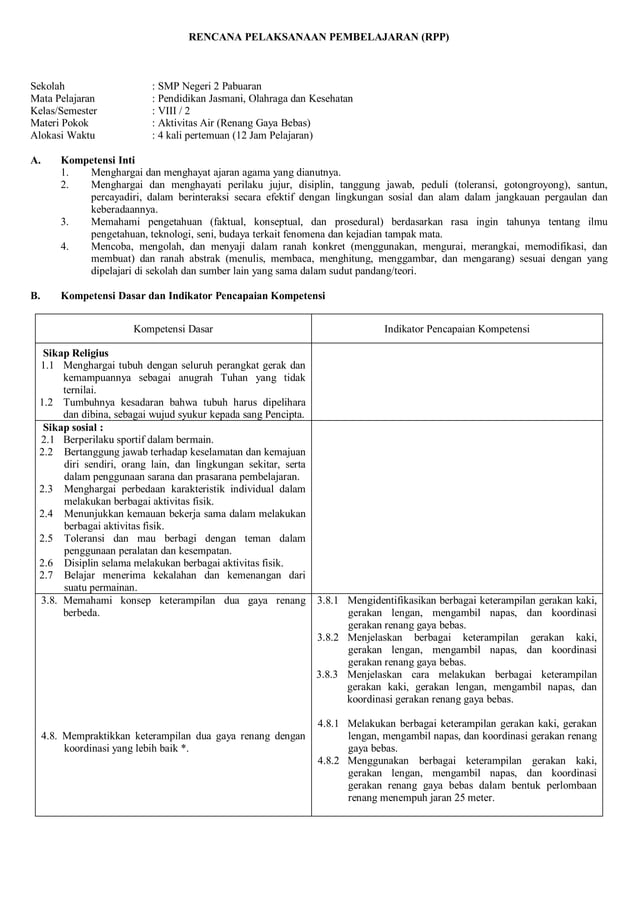 contoh RPP Renang.pdf0000000000000000000 | PDF