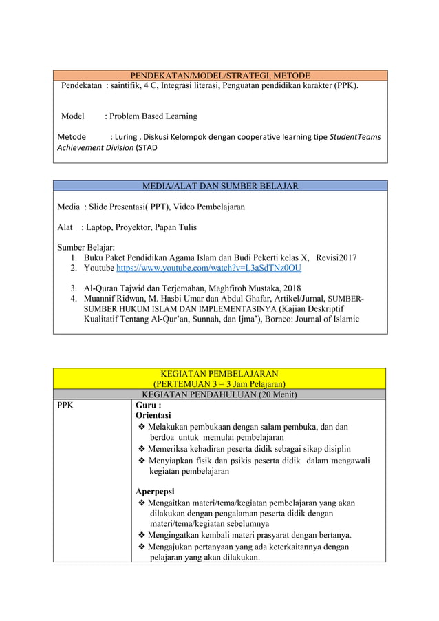 Contoh rpp sesuai standar ukin | PDF
