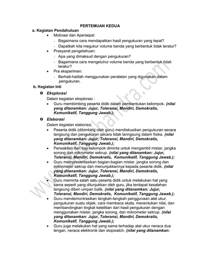 Contoh rpp sma berkarakter | PDF