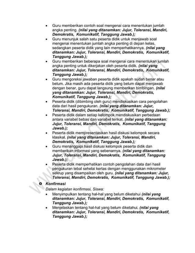 Contoh rpp sma berkarakter | PDF