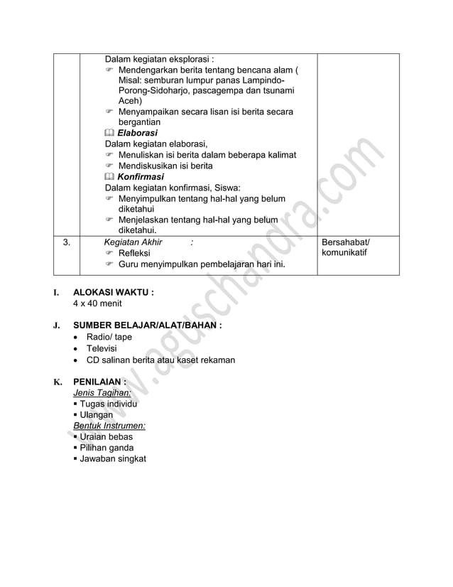Contoh rpp sma berkarakter | PDF