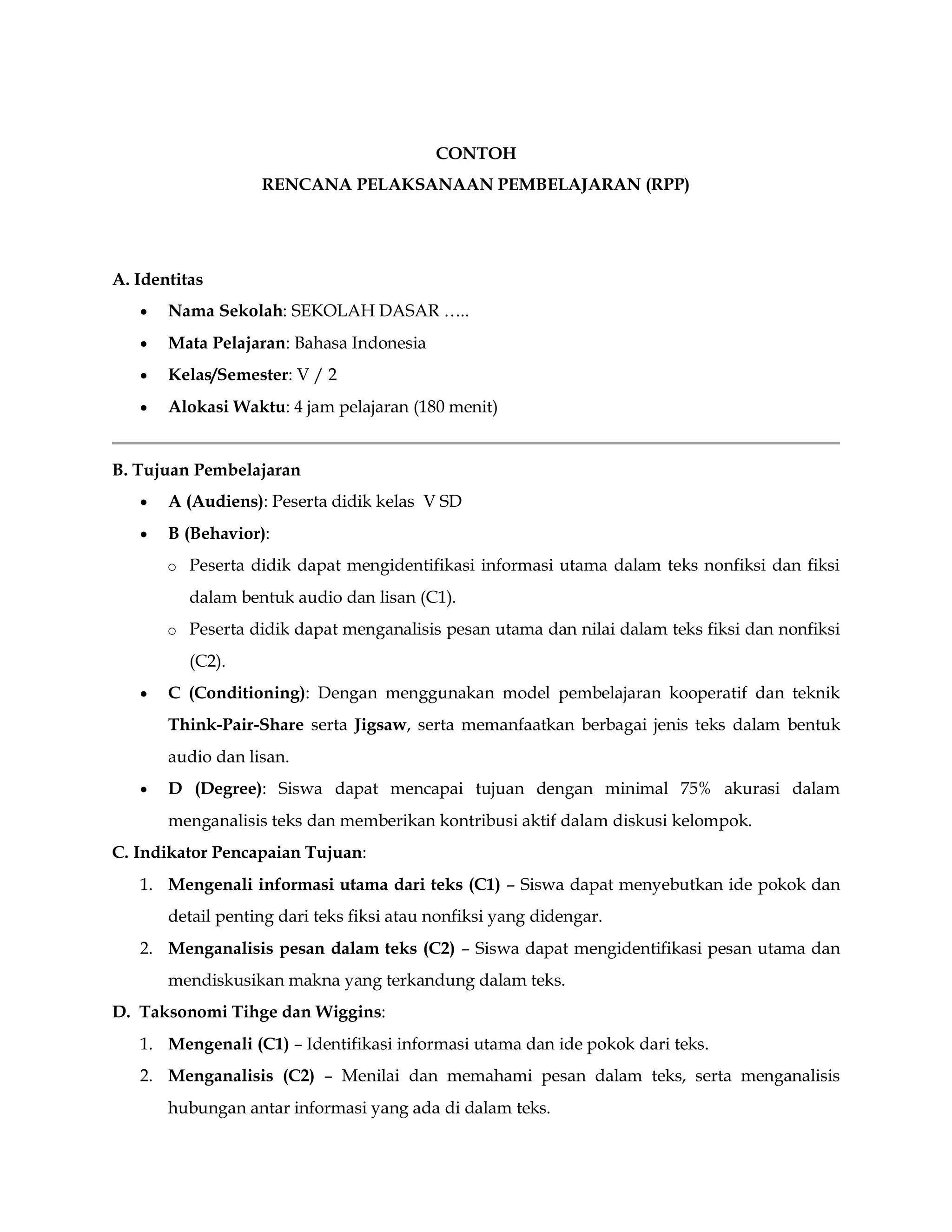 CONTOH RPP SMA DAN SD BERBASIS SEL DAN DEEP LEARNING.pdf