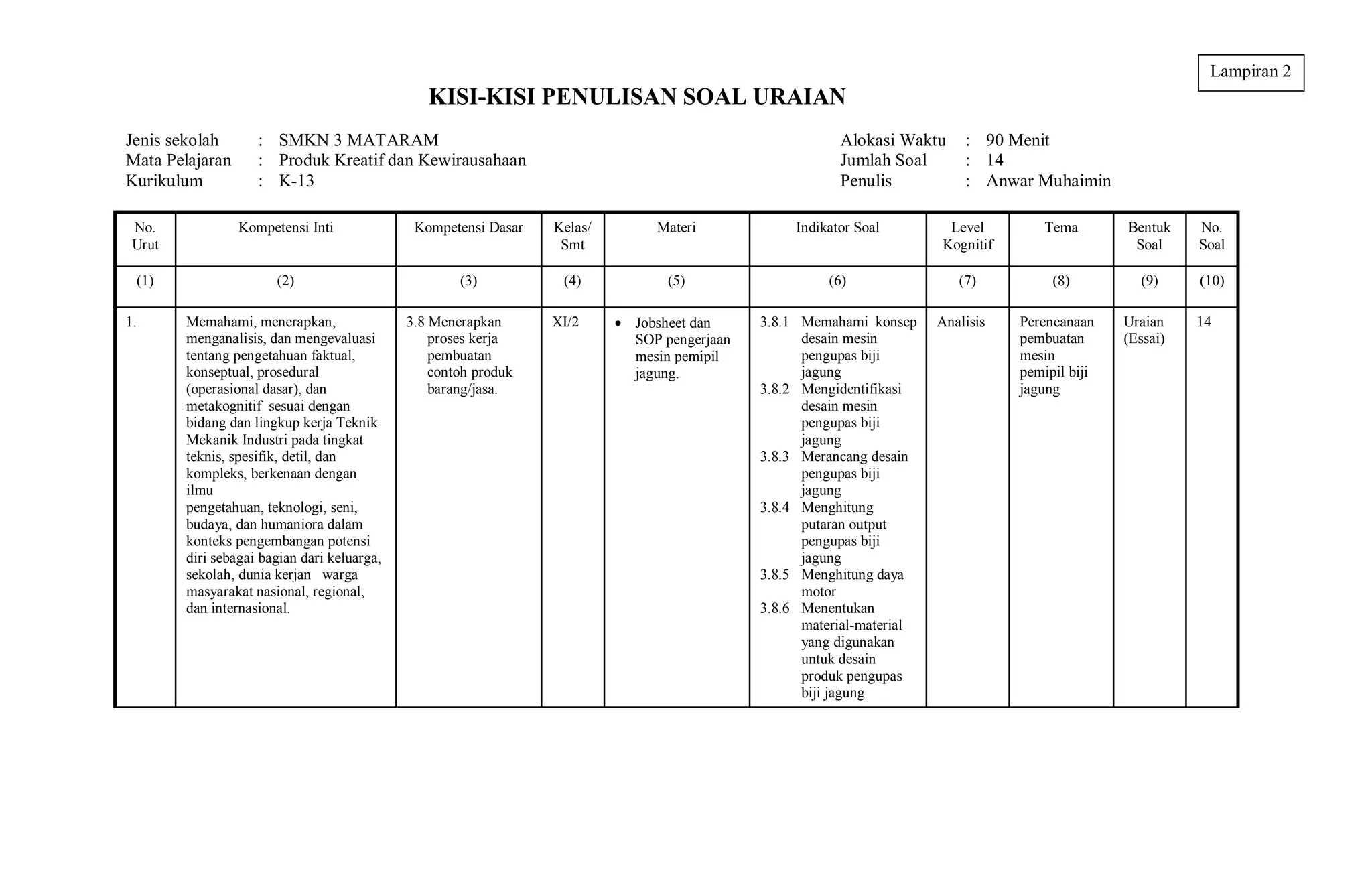 Contoh rpp stem teknik pemesinan | PDF