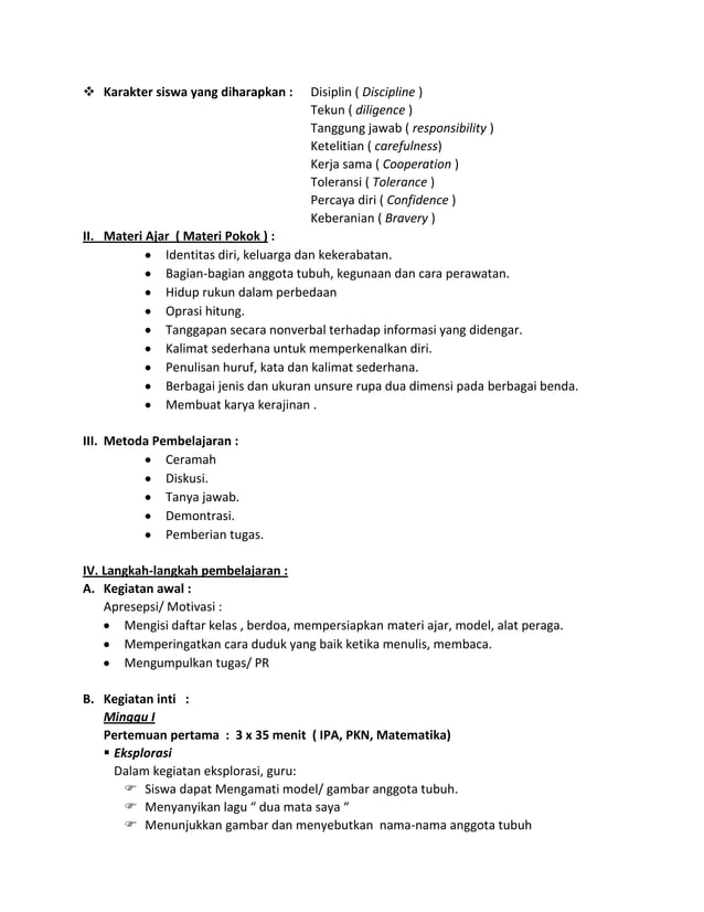 Contoh rpp tematik | DOCX