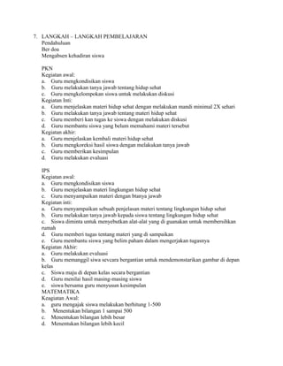 Contoh rpp tematik kelas rendah | DOCX