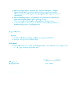 Contoh RPP TIK | PDF