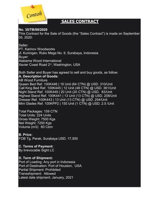 Contoh_ Sales Contract _ Materi Training "PERDAGANGAN INTERNASIONAL ...
