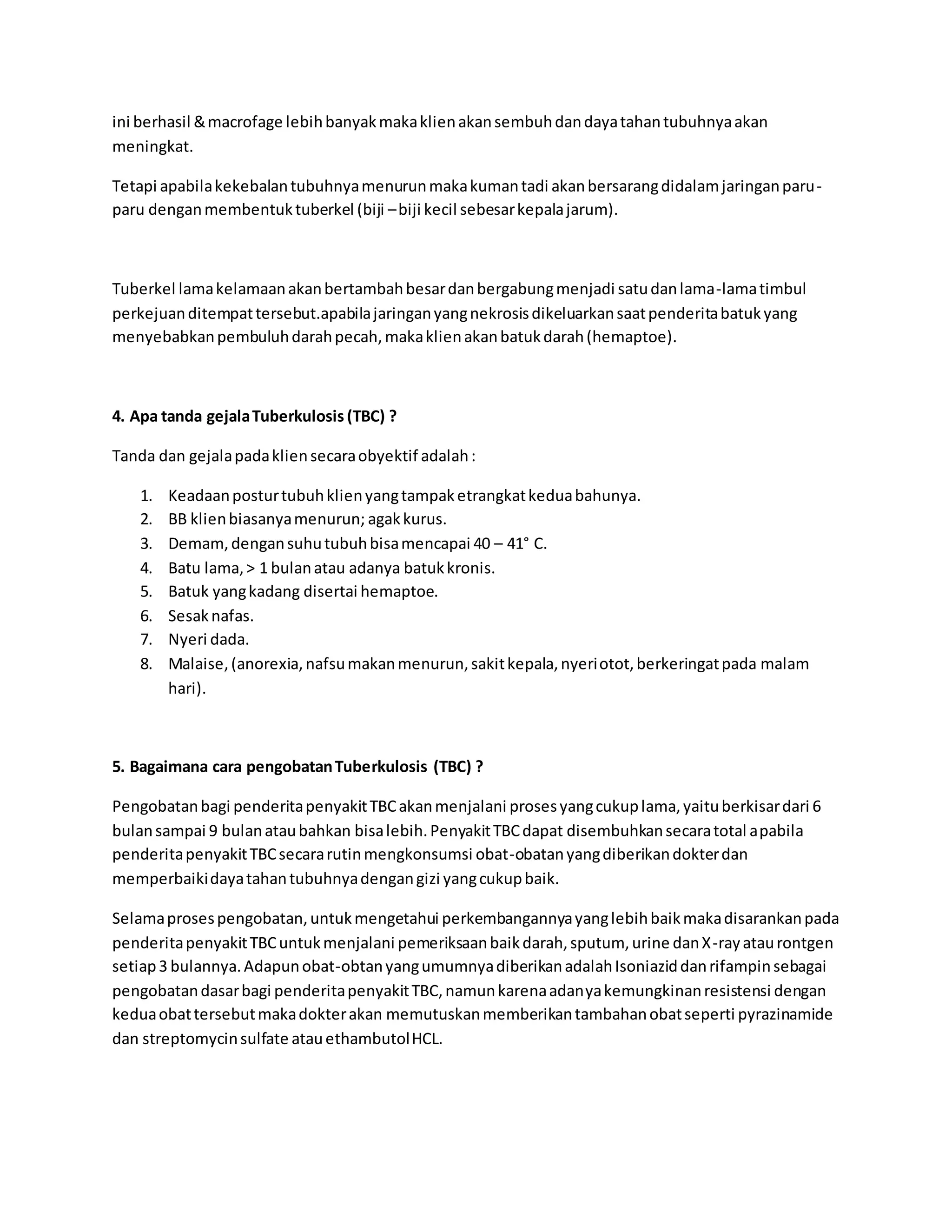 Contoh sap tbc | DOCX