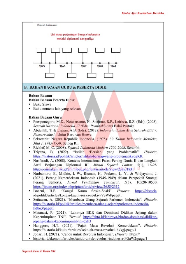 Modul Ajar Sejarah Kelas 12 Kurikulum Merdeka | PDF
