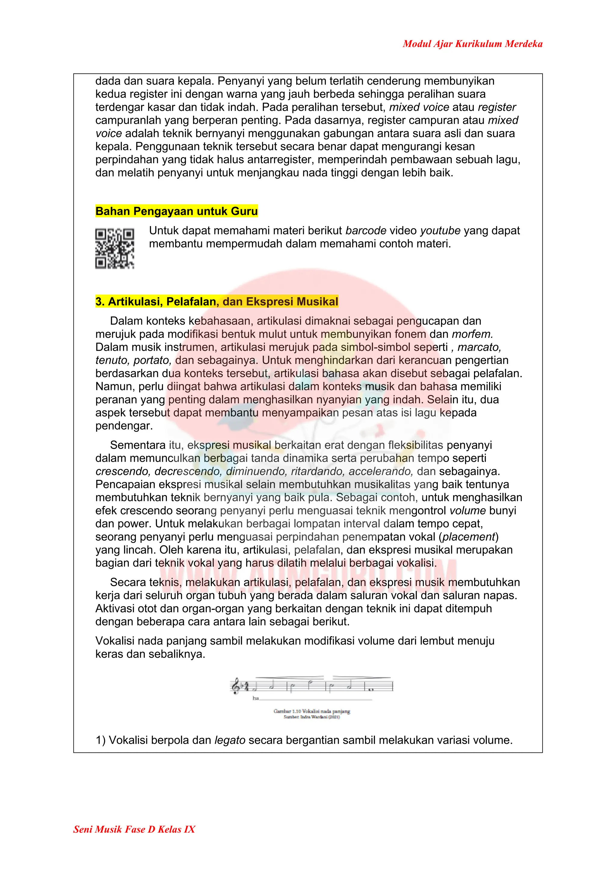 Modul Ajar Seni Musik Kelas 9 Kurikulum Merdeka | PDF