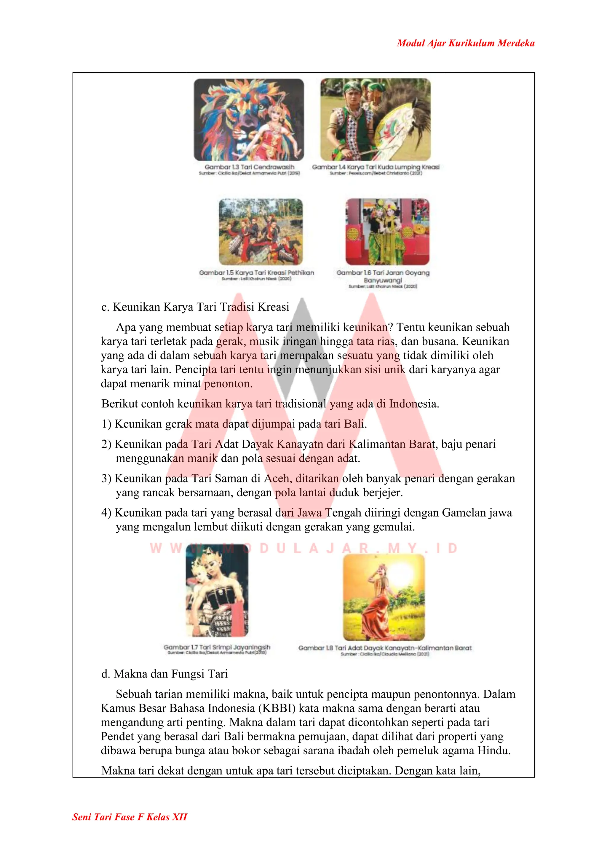 Modul Ajar Seni Tari Kelas 12 Kurikulum Merdeka | PDF