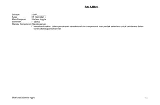 Contoh silabus b. inggris kls ix | DOC