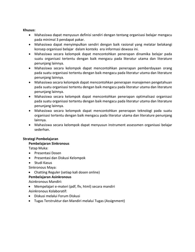 Contoh silabus blended learning | PDF