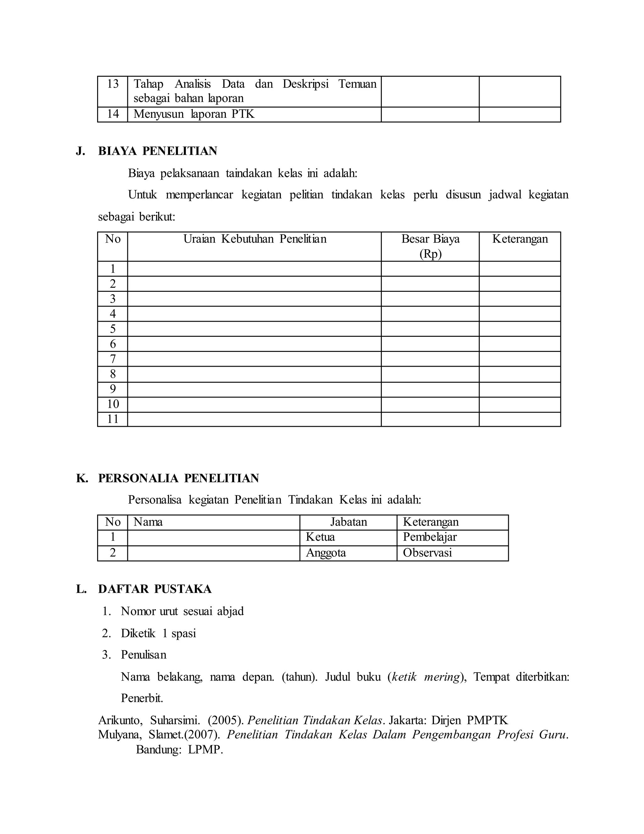 Contoh sistematika proposal ptk ut | DOCX